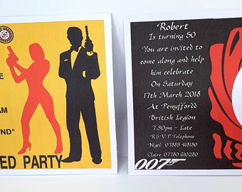 James Bond Invitations - Etsy