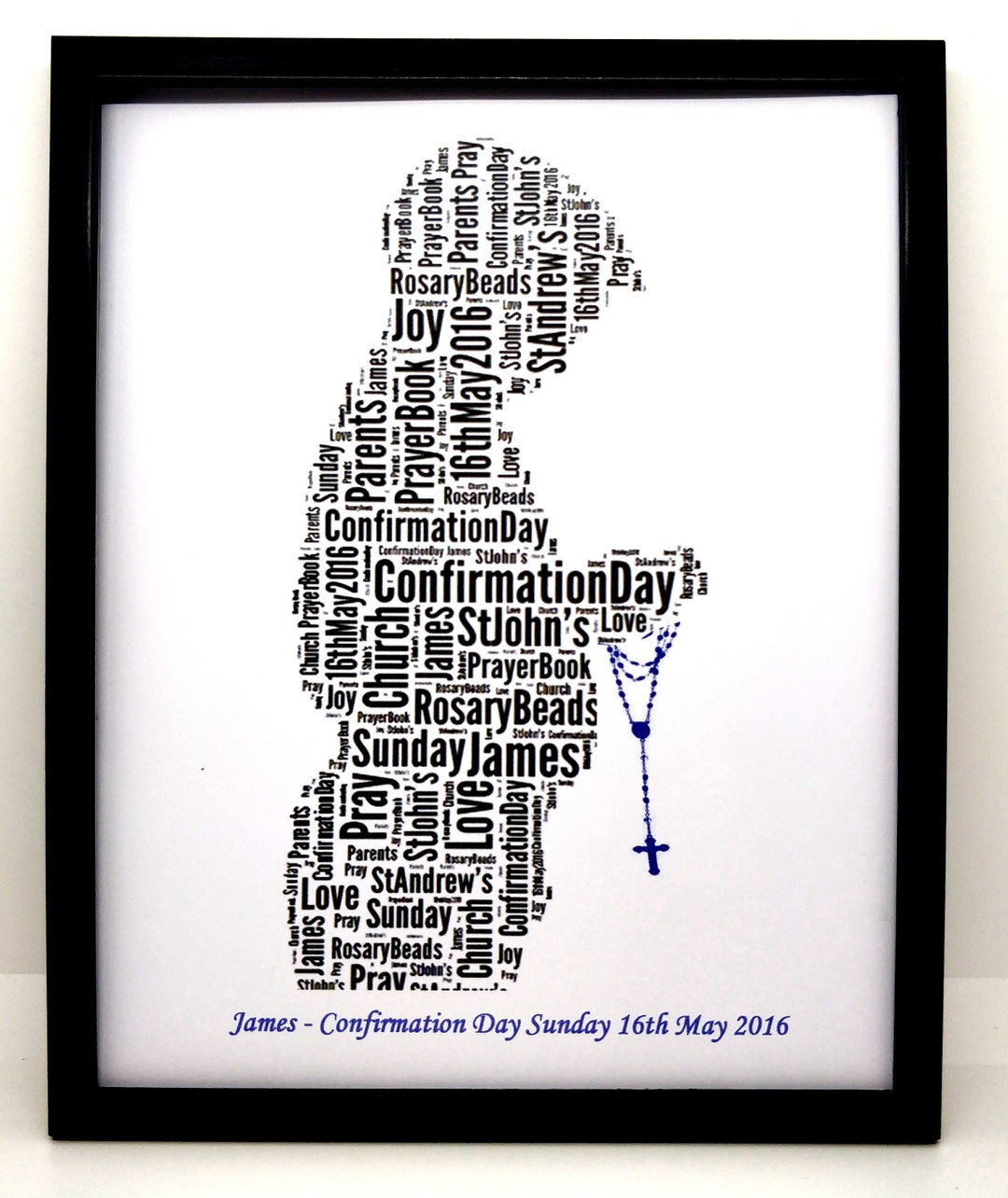 Personalised First Holy Communion or Confirmation Word Art Boys Gift ...
