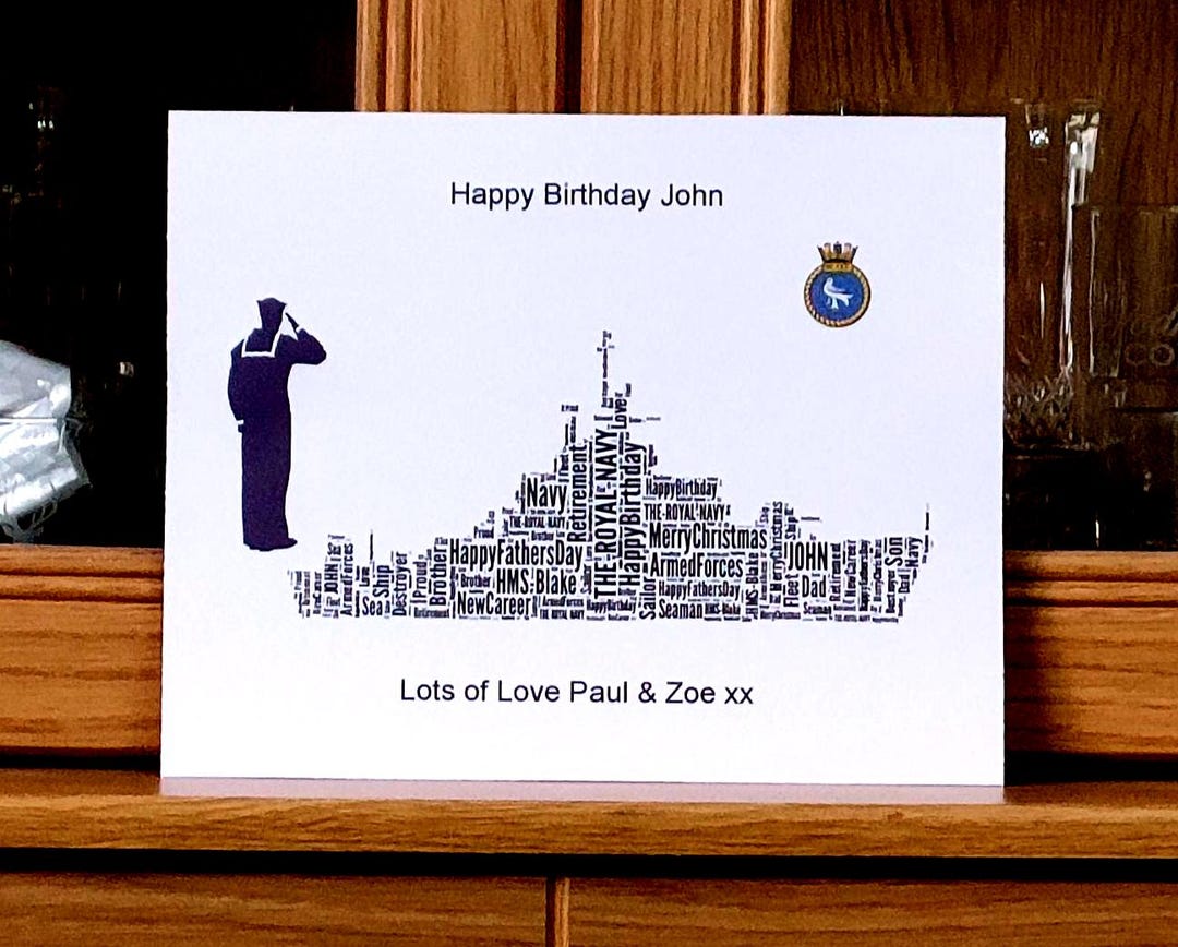 Personalized Royal Navy Word Art Print: New Career, Retirement ...