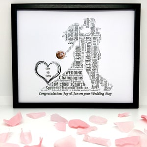 Personalised Wedding Gift, Bride & Groom Word Art Gift Design (C ...