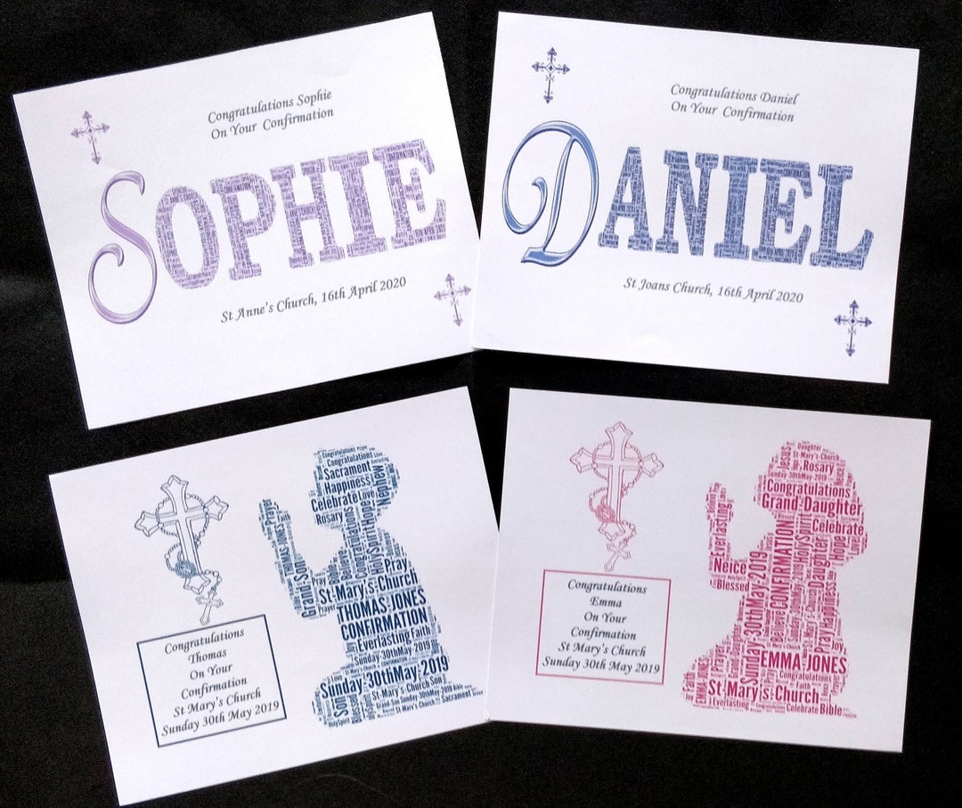 New Personalised Girl or Boy Confirmation Word Art Design (F) PDF ONLY ...