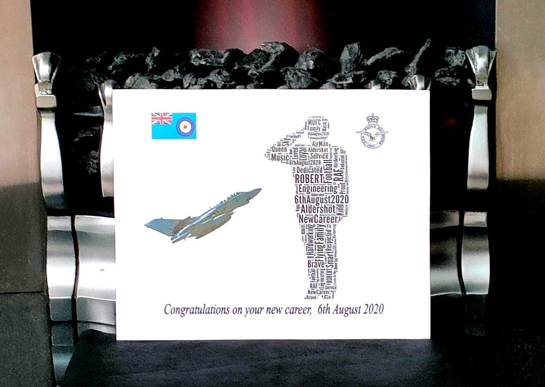 Personalised 'RAF Royal Air Force' Word Art Gift Print Only Keepsake ...