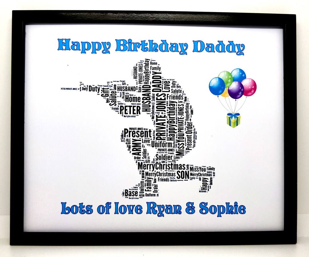 Personalized 'ARMY' Word Art Gift: Military Keepsake (8x10 Frame) - Etsy