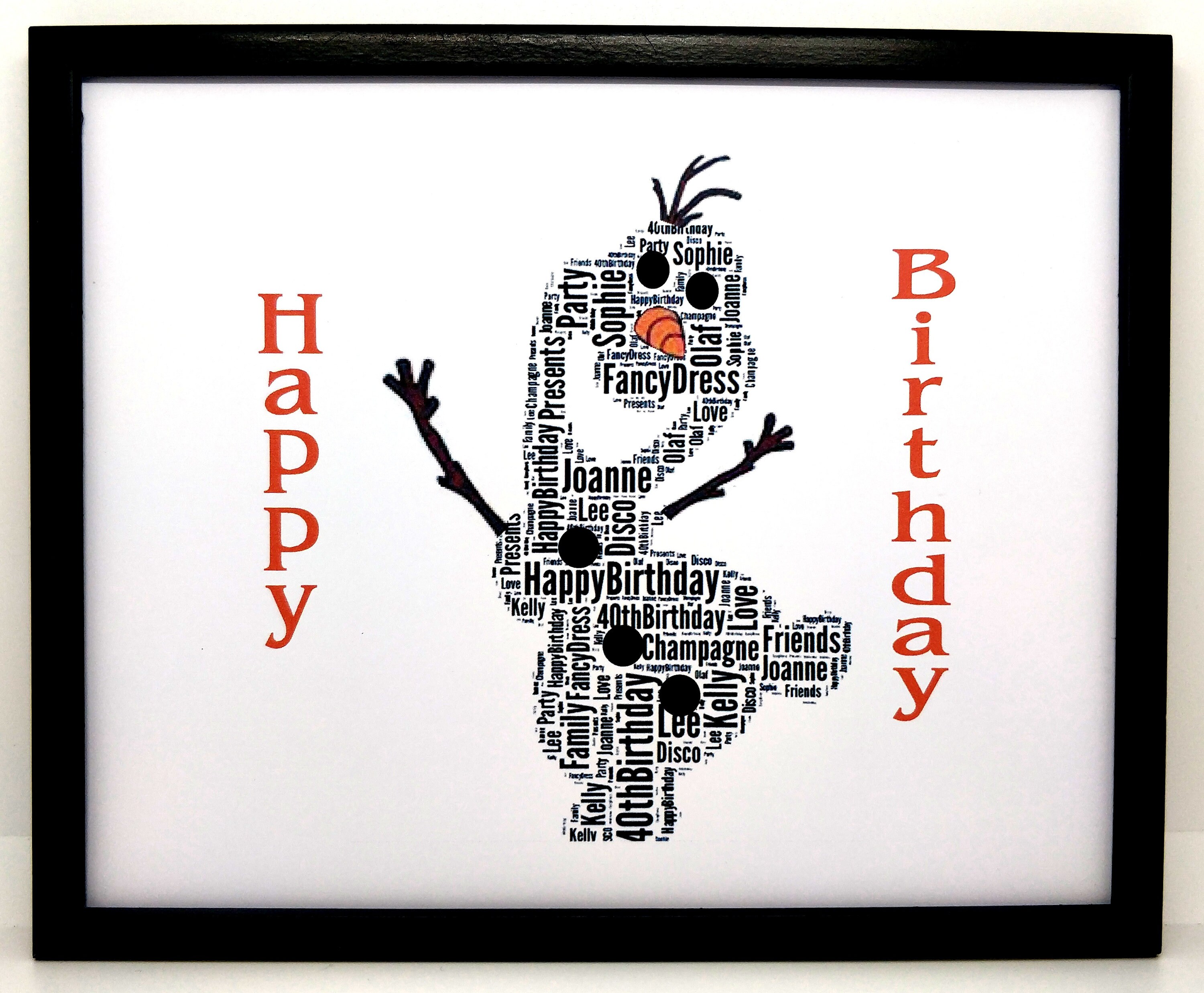 New Personalised 'olaf' From Frozen Word Art - Etsy