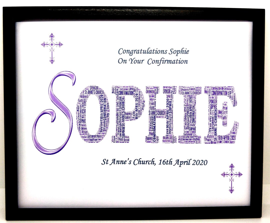 Personalised Holy Communion or Confirmation Word Art Boy or Girls Gift ...