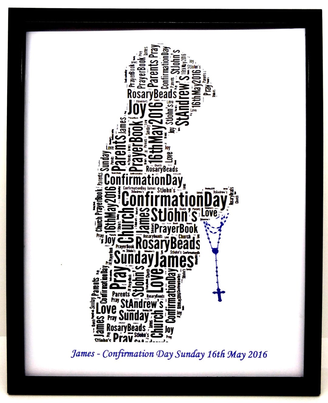 Personalised First Holy Communion or Confirmation Word Art Boys Gift ...
