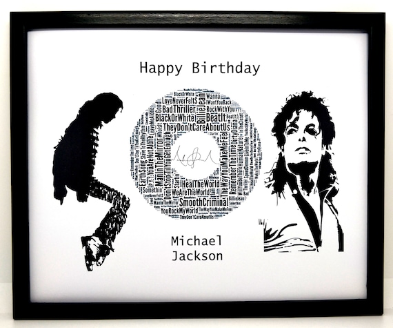 New Personalised 'Michael Jackson' Word Art Birthday | Etsy