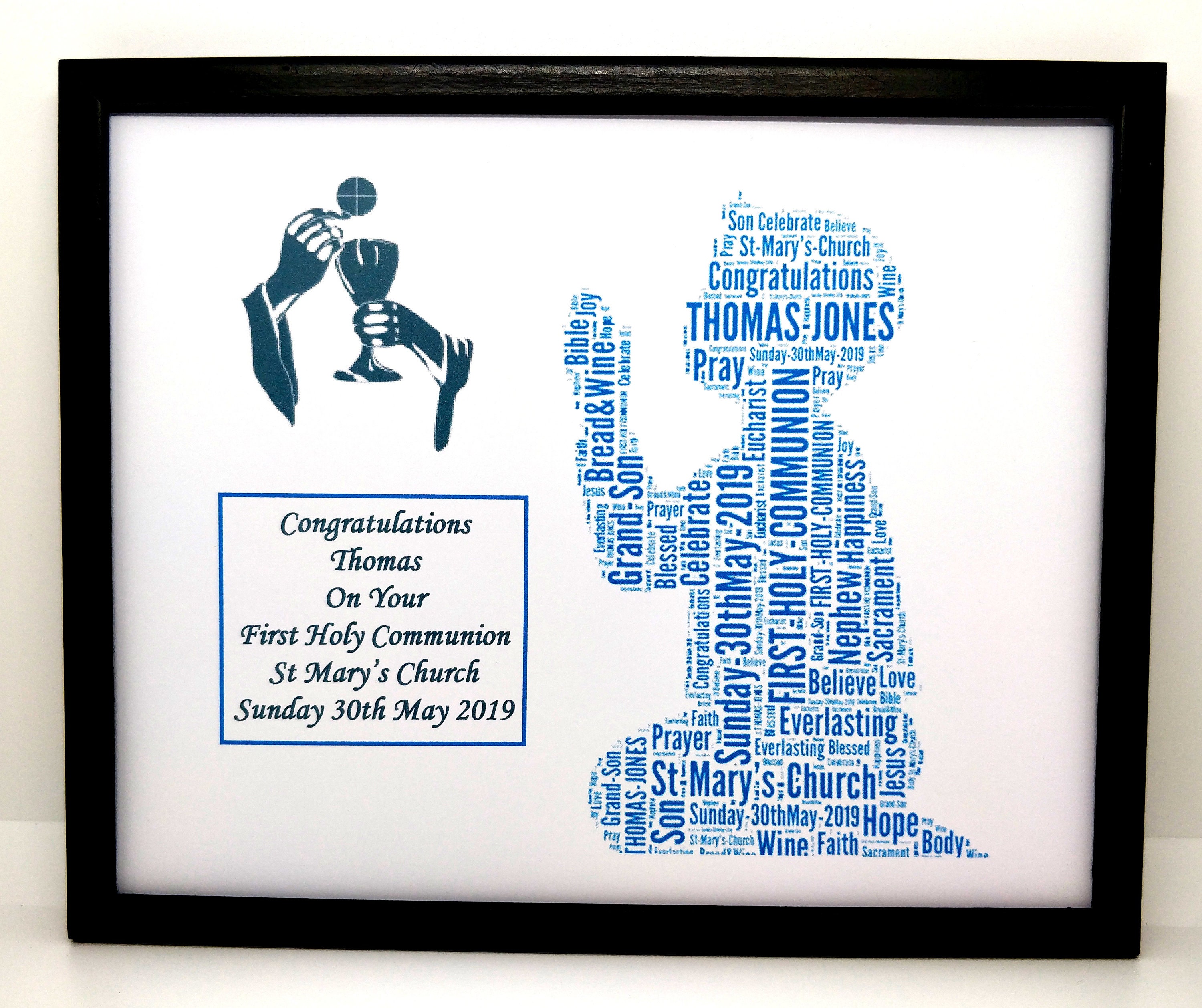 Personalised Boy or Girl First Holy Communion Word Art Design - Etsy UK