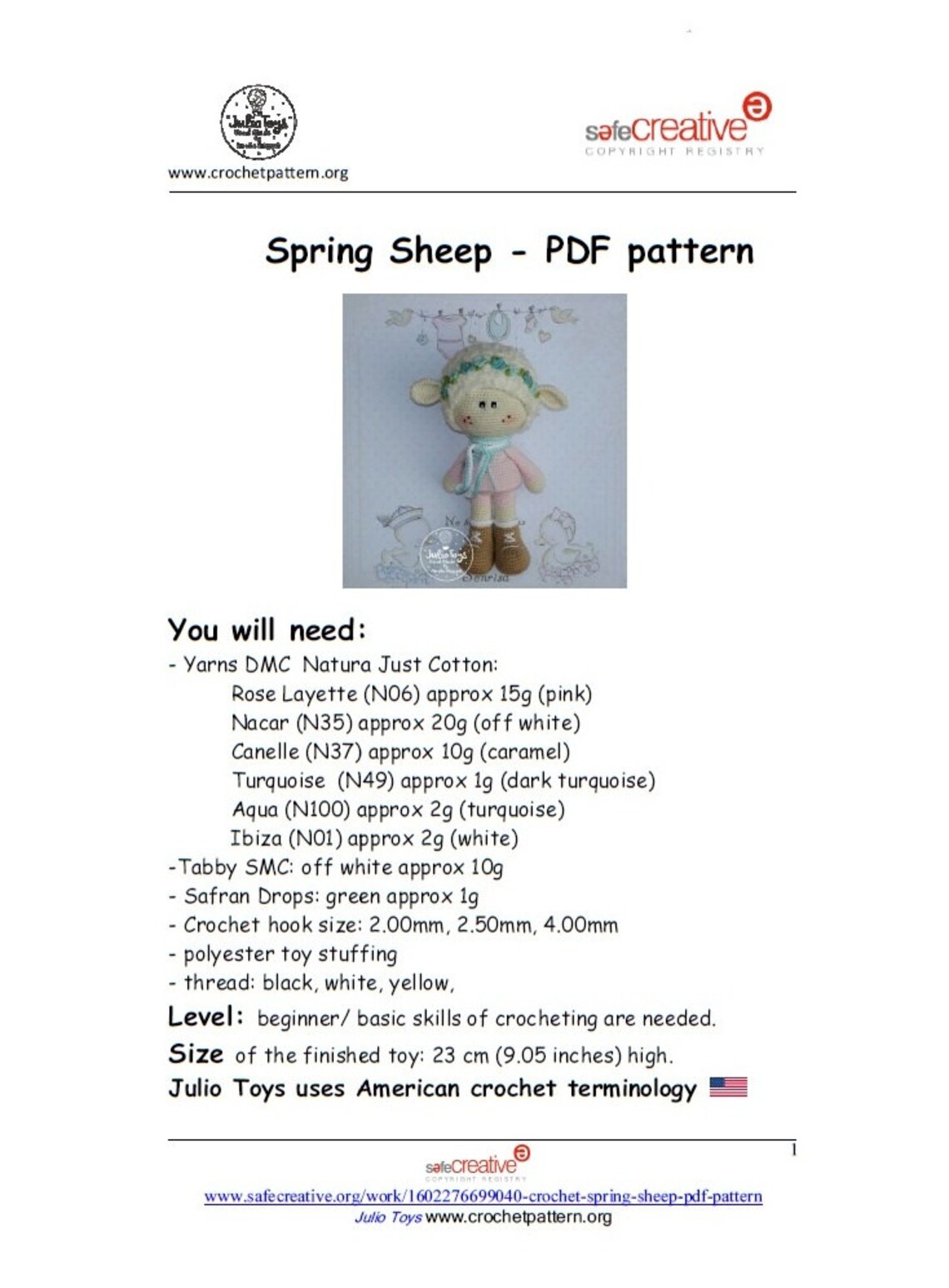 Crochet Spring Sheep PDF Pattern - Etsy Canada