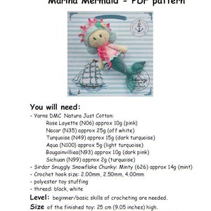 Marina Mermaid - PDF Pattern - Etsy
