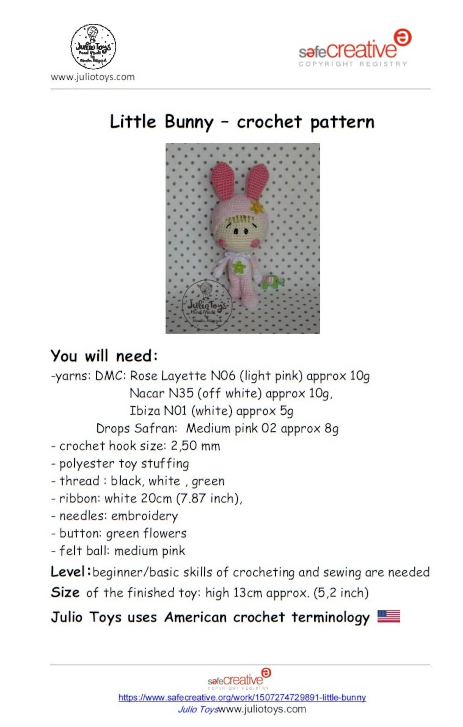 Little Bunny Crochet PDF Pattern - Etsy