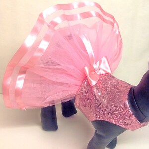 Beautiful Pink Sequinned Tu Tu Dog Dress for Small Breed Dogs Designer ...