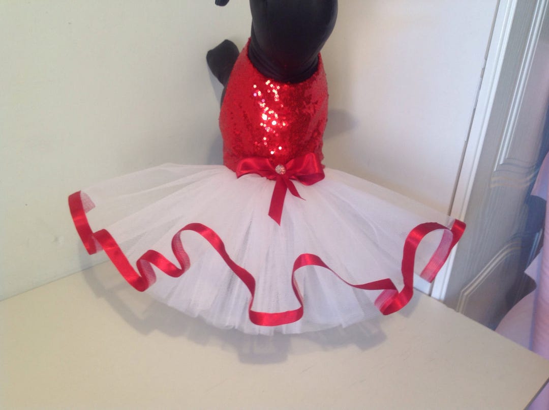 Red Sequinned Tutu for Dogs for Small Breed Dogs, Designer Dog Clothes ...