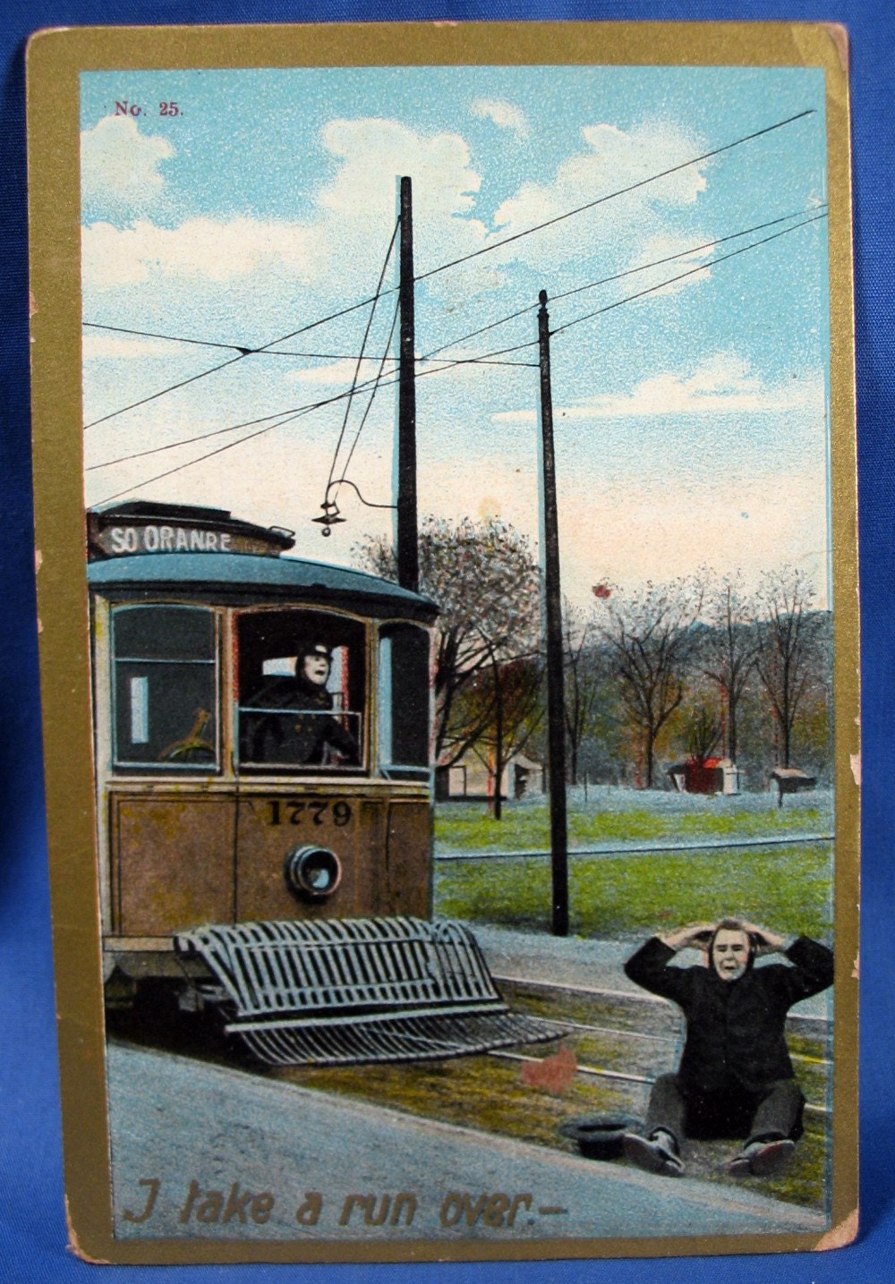 1910's Humorous Postcard of Trolley I Take a Run - Etsy Norway