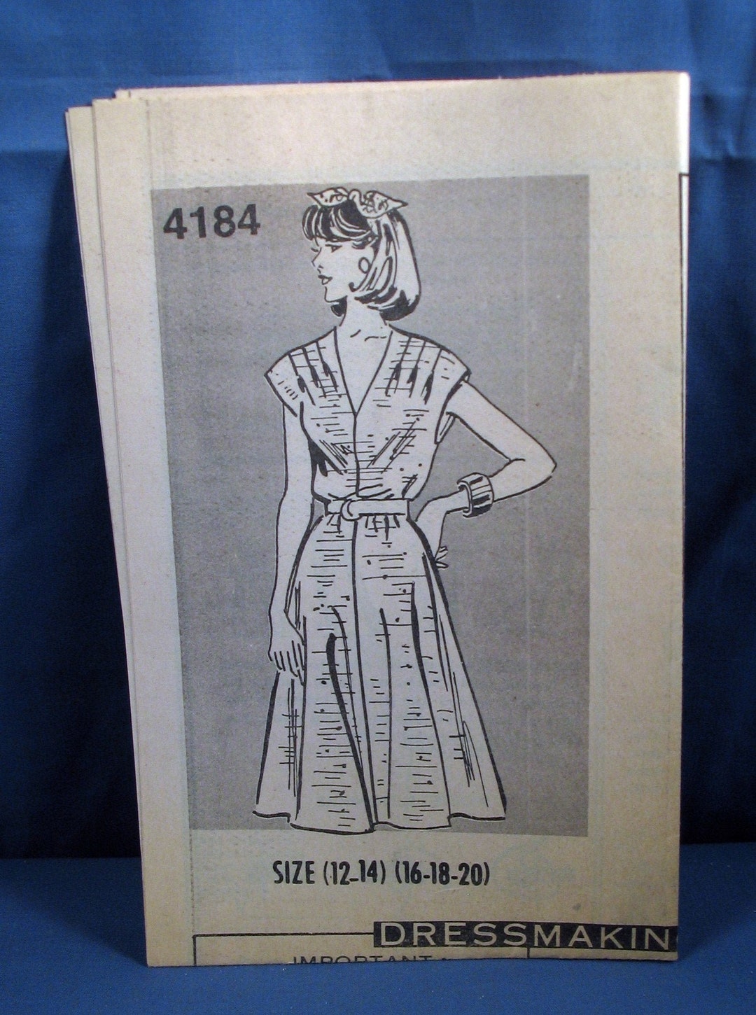 Vintage Sewing Pattern 4184 Misses Pullover Dress Sizes 16, 18 and 20 ...