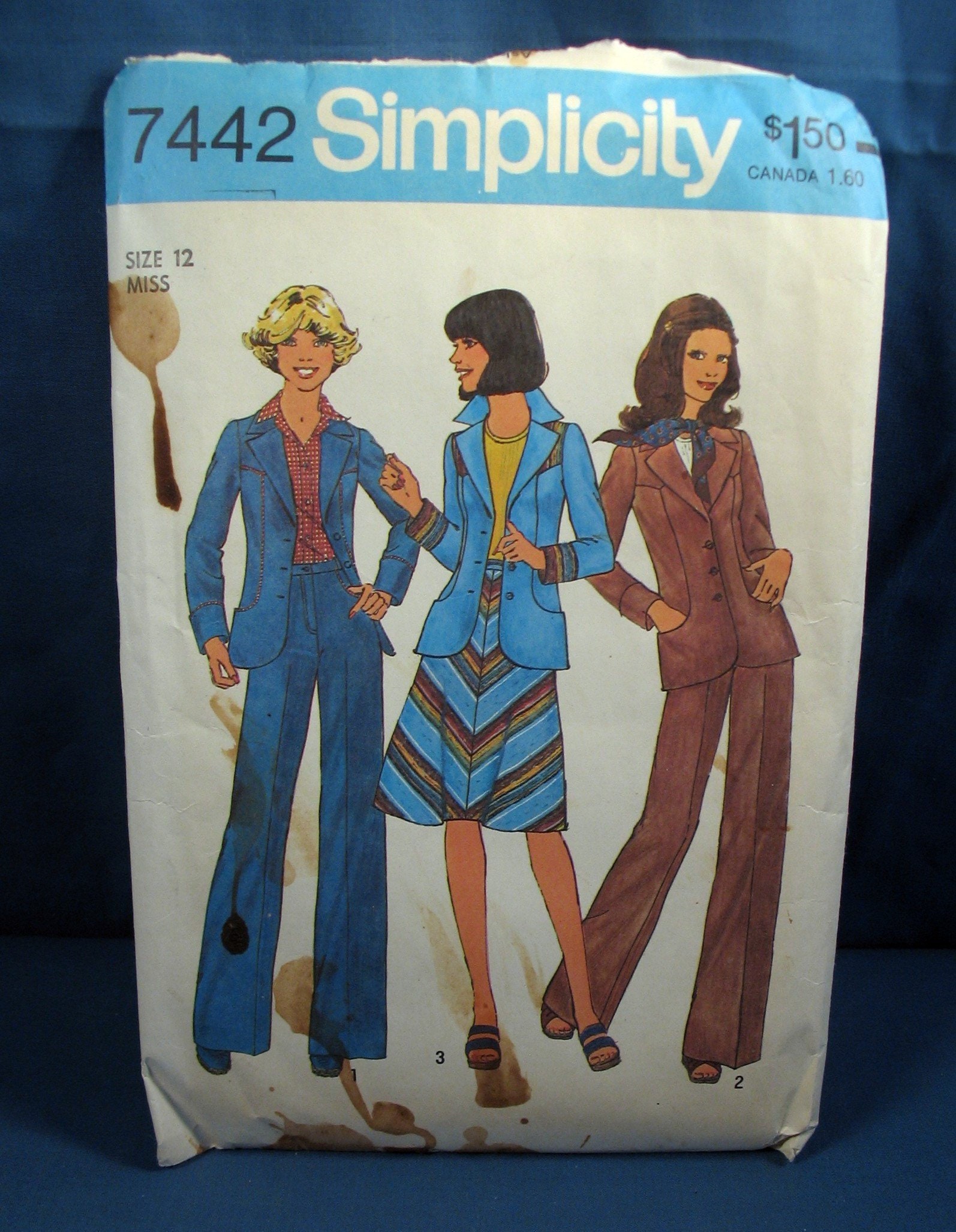 Vintage Simplicity Sewing Pattern 7442 Misses Jacket, Skirt and Pants ...