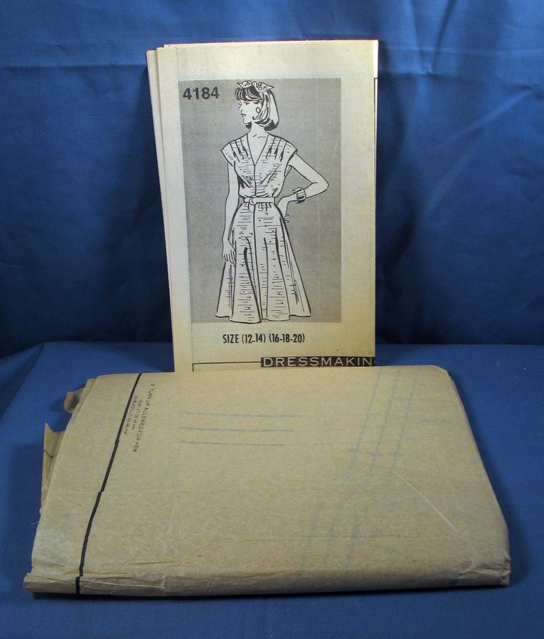 Vintage Sewing Pattern 4184 Misses Pullover Dress Sizes 16, 18 and 20 ...