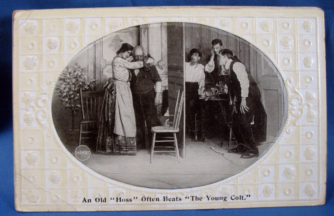 Vintage Humorous Postcard old Hoss Beats the Young - Etsy