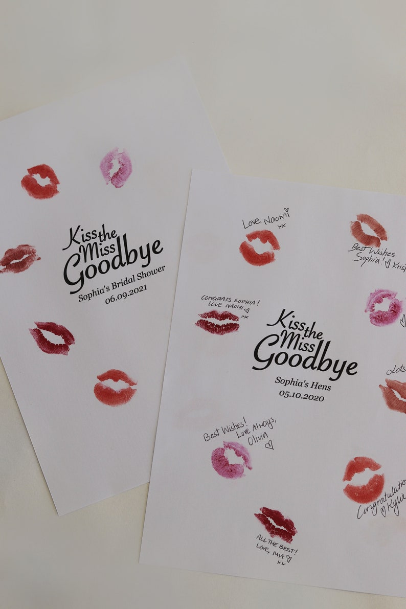 Kiss the Miss Goodbye - Editable Bachelorette Party Game Printable, Hen ...