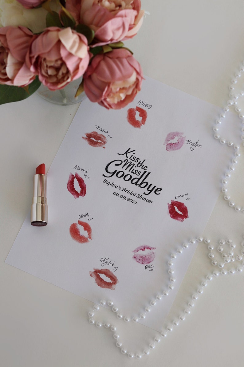 Kiss the Miss Goodbye - Editable Bachelorette Party Game Printable, Hen ...