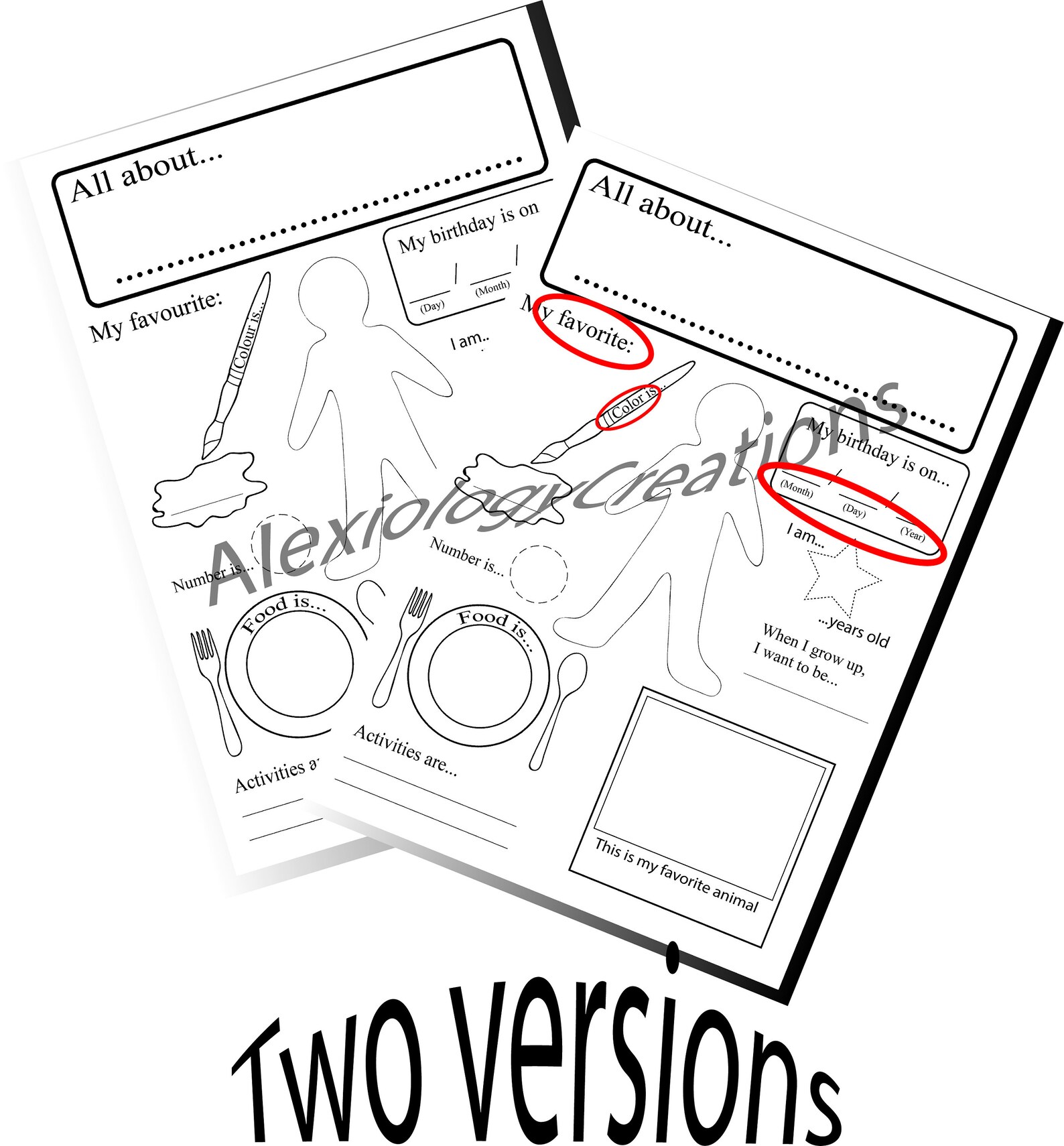 All About Me Printable Digital Download Etsy Australia