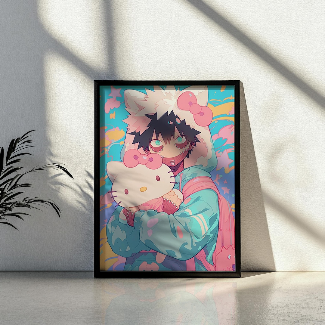Kawaii Dabi Poster / Hello Kitty Print / My Hero Academia Wall Art ...