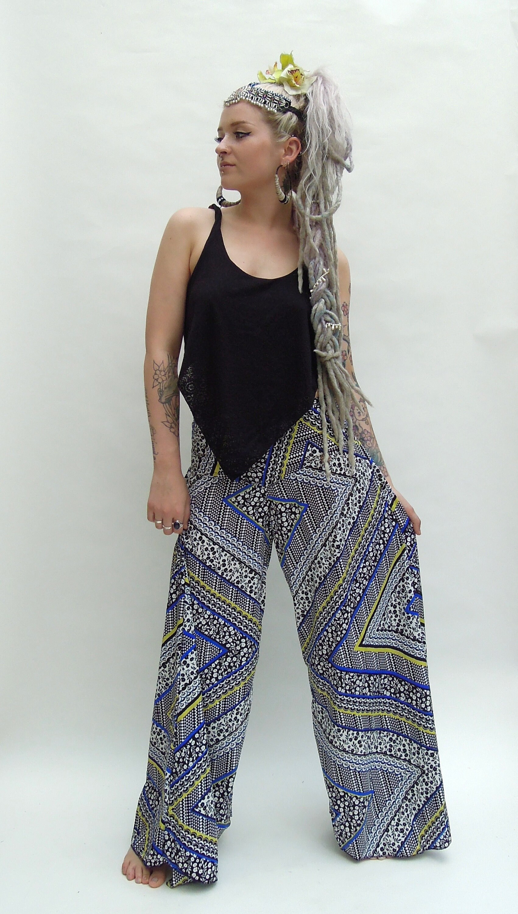 High Waisted Flares 70s Pants Flared Pants Wide Leg Pants Hippie Pants ...