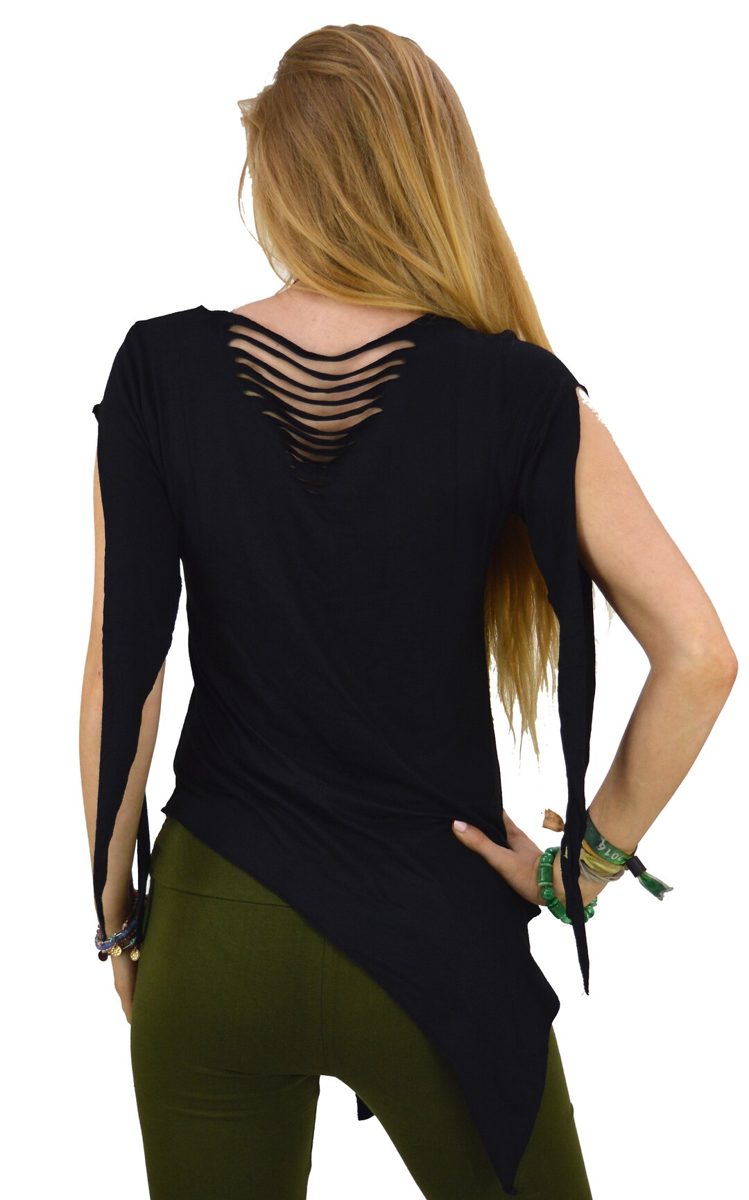 Fairy Goth Top Psy Trance Clothing Medieval Top Asymmetrical Top Fairy ...