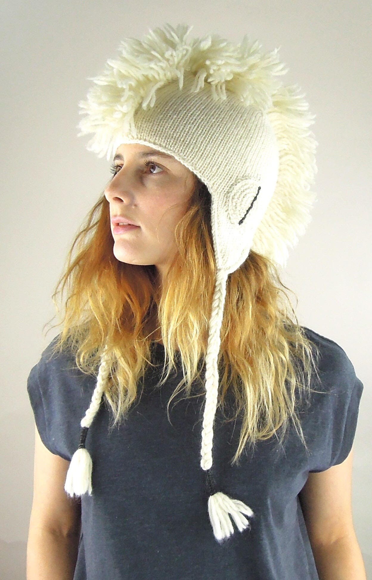 Punk Hat Yak Wool Hat Outdoor Clothing Ear Warmer Pom Pom Hat - Etsy UK