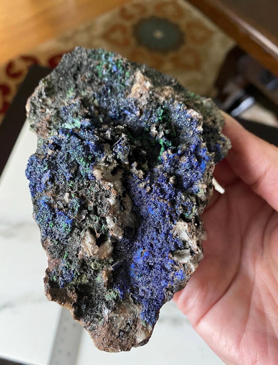 Large Raw Azurite Malachite Mixed Mineral Crystal Specimen - 311 Grams ...
