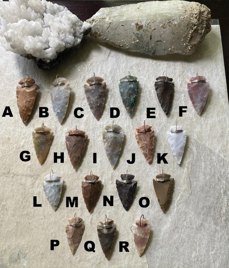 Agate Wire Wrapped Arrowhead Pendants - Natural Agate Arrowhead ...