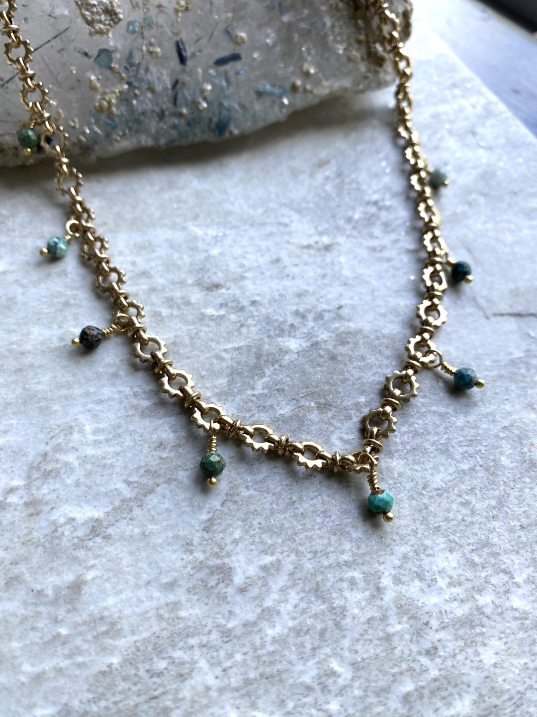 African Turquoise Sundial Choker Necklace - Handmade Necklace - Etsy