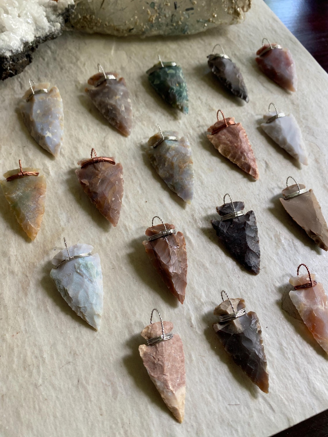 Agate Wire Wrapped Arrowhead Pendants - Natural Agate Arrowhead ...