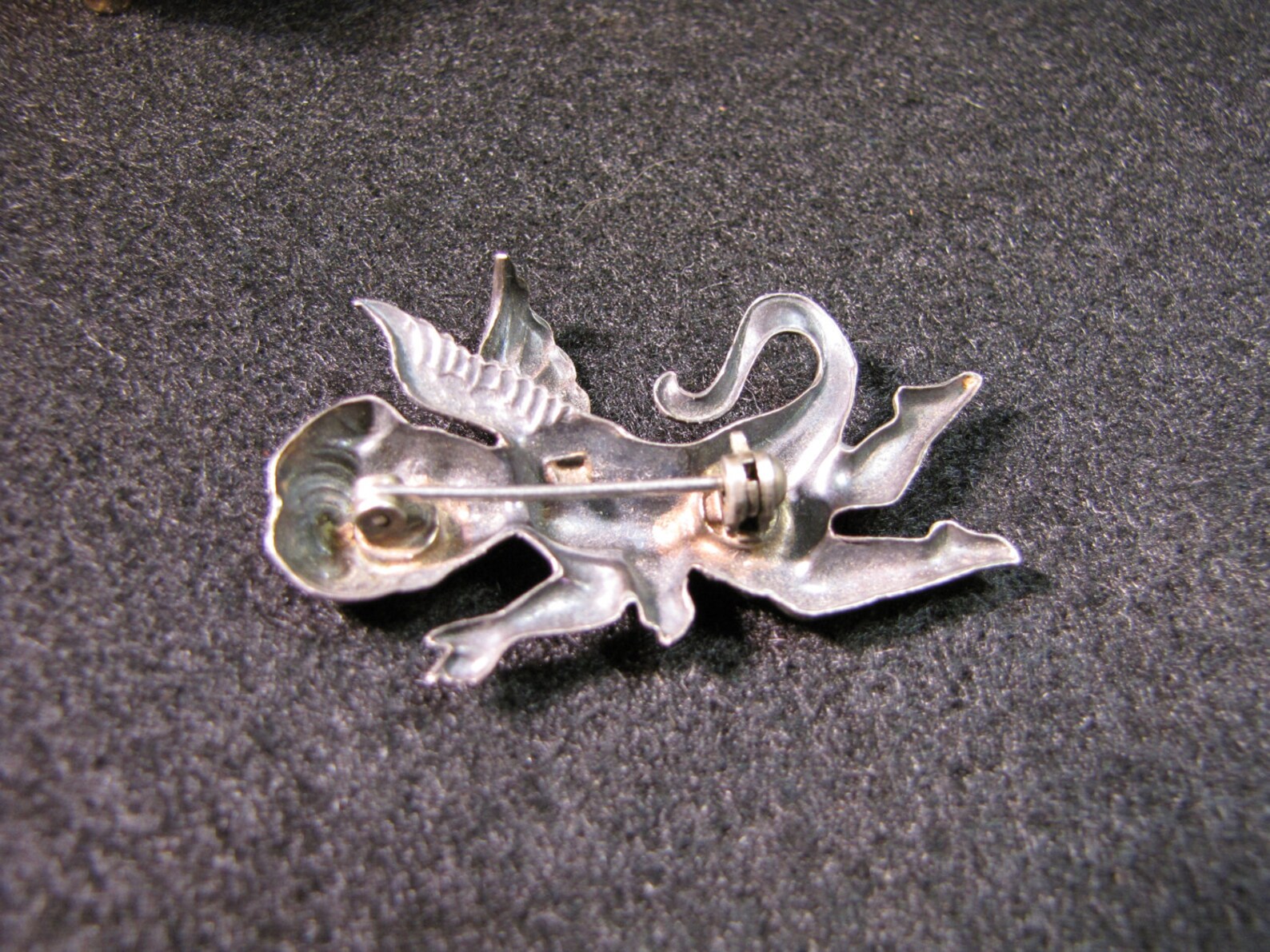 Vintage Highly Detailed Silver Plated Angel Pin Brooch Religious and ...