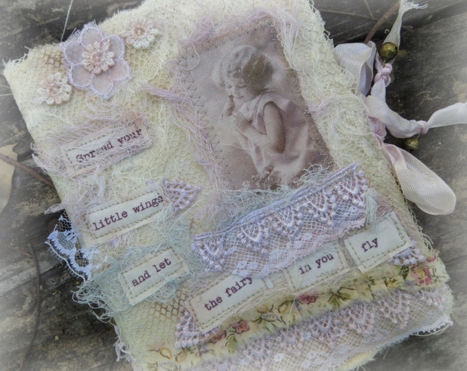 Lace Collage Book, Gratitude Journal, Mixed Media Journal, Lace Collage ...