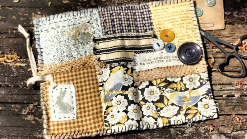 Slow Stitch Needlebook, Handmade Needle Book, Fabric Needlebook ...