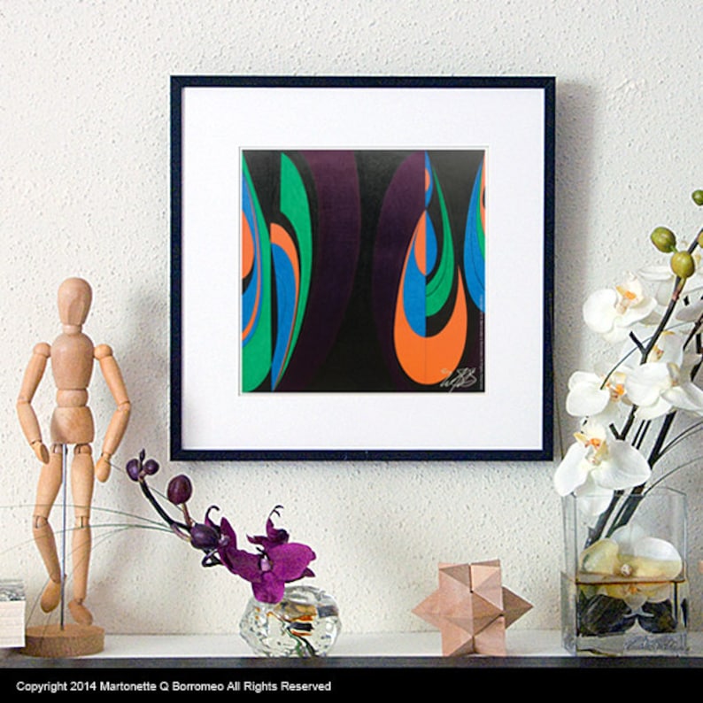 Droplets Abstract Art, Split Complementary Colors, Geometric Art ...