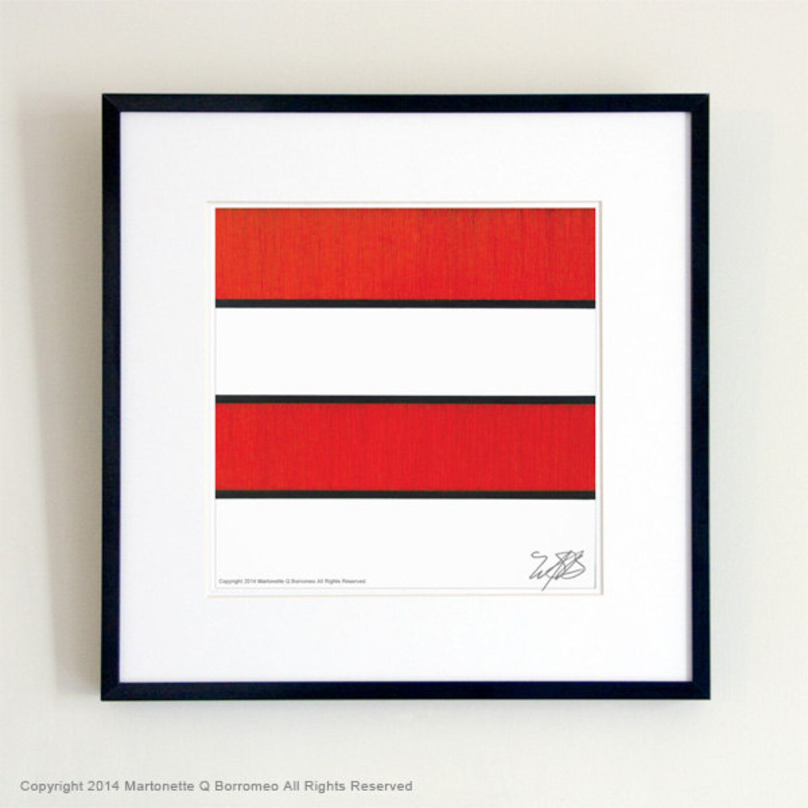Red Bar Minimal Art, Red Black White, Red Minimalism, Contemporary ...