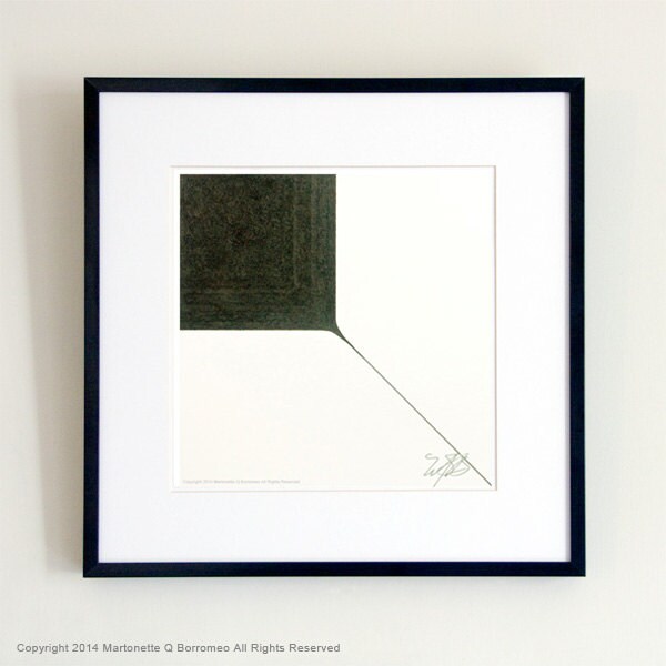 Black Square Minimal Art, Diagonal Line, Minimalist Black White, Peace ...