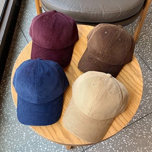 Custom Hat Corduroy Handmade Baseball Cap Men and Women Winter Corduroy ...
