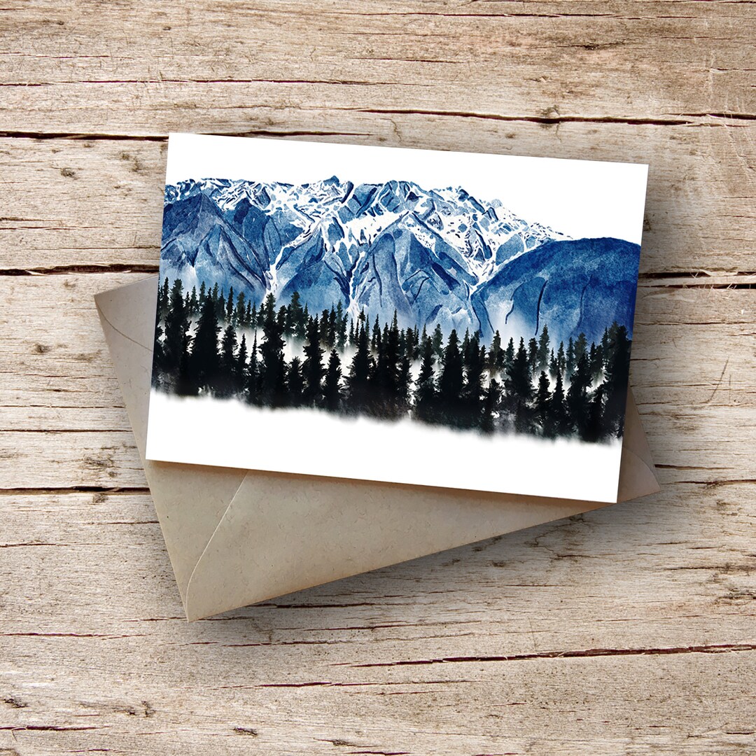 Mountain Greeting Card | Personalized Card - Etsy
