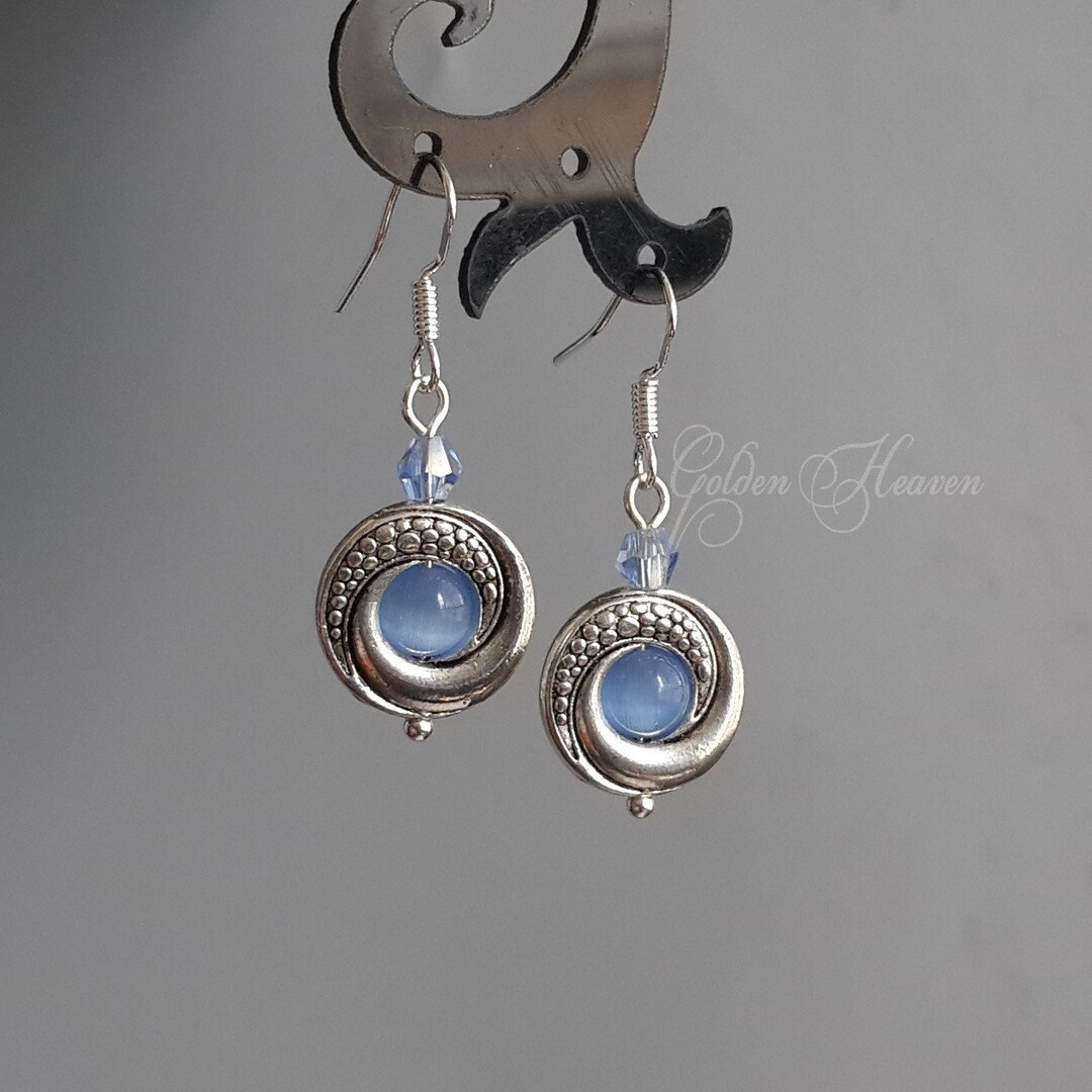 Pendientes azules para mujer Pendientes ojos de gato azul Pendientes de ...