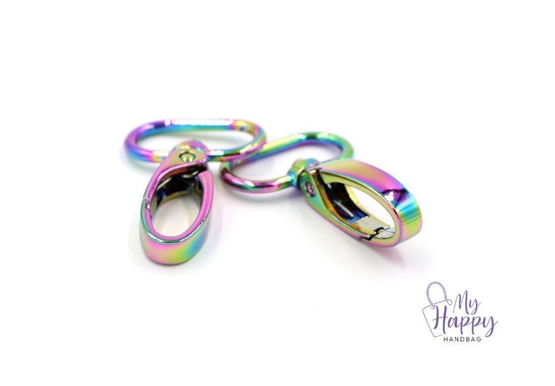 Rainbow Iridescent 1" -25mm Swivel Hooks Hardware for Bags and Crafts ...