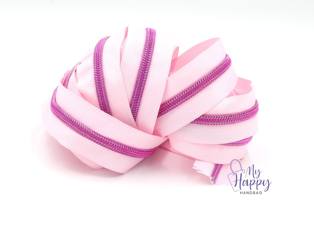 Pink Zipper #5 Zipper Tape With Pink Teeth With Your Choice of Pulls ...