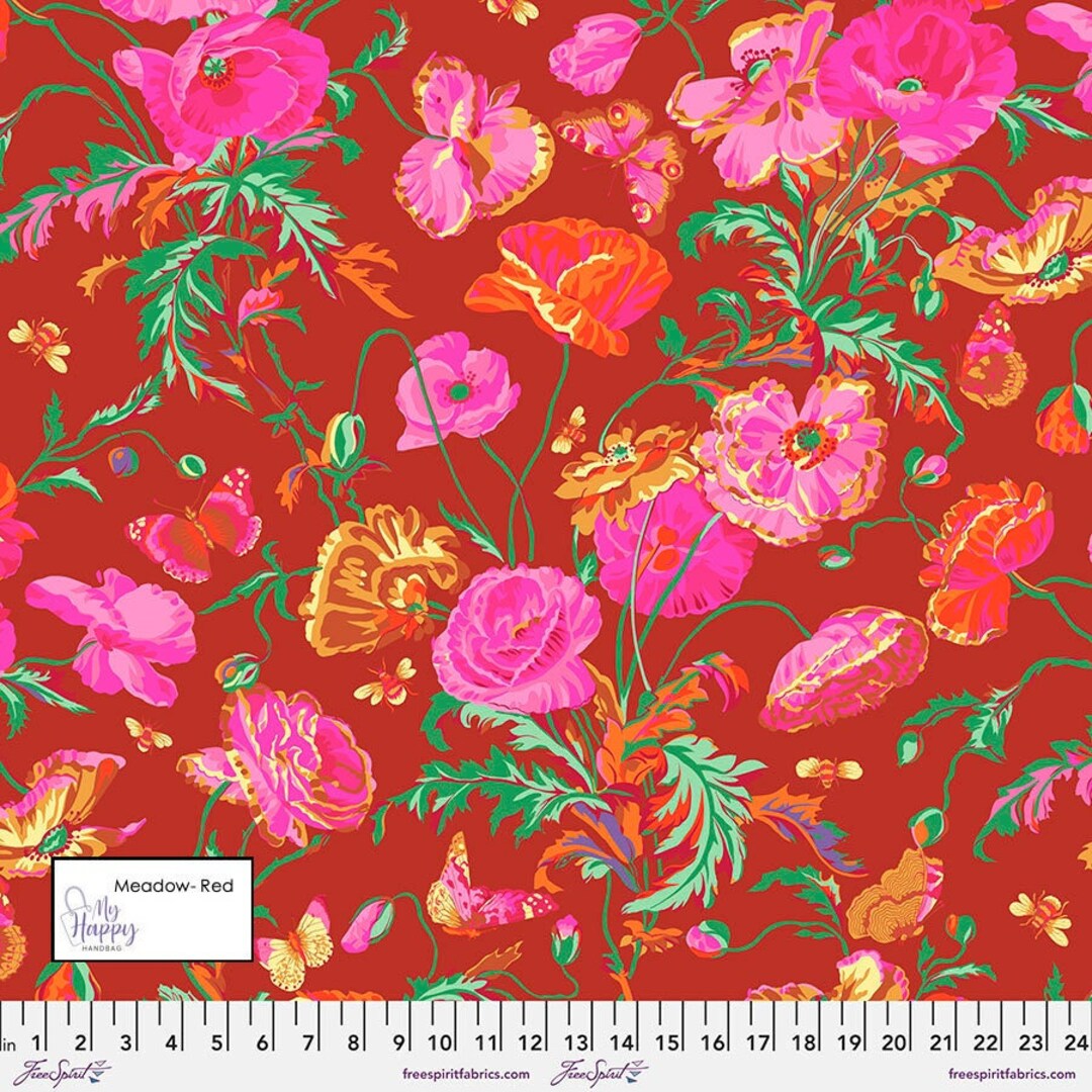 Kaffe Fassett Philip Jacobs, Meadow PWPJ116.RED Half Yard - Etsy