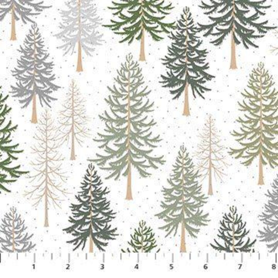 Pre-order Snowfall by Pippa Shaw Trees 91029M-10 White Half Yard June ...