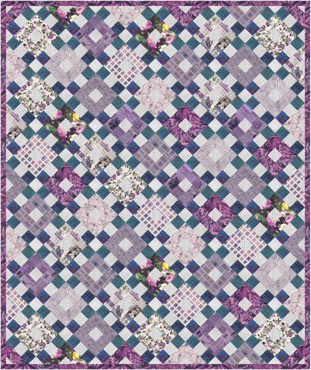 The Lydia Quilt-purple Kit Featuring Eclectic Elements- Purple by Tim ...