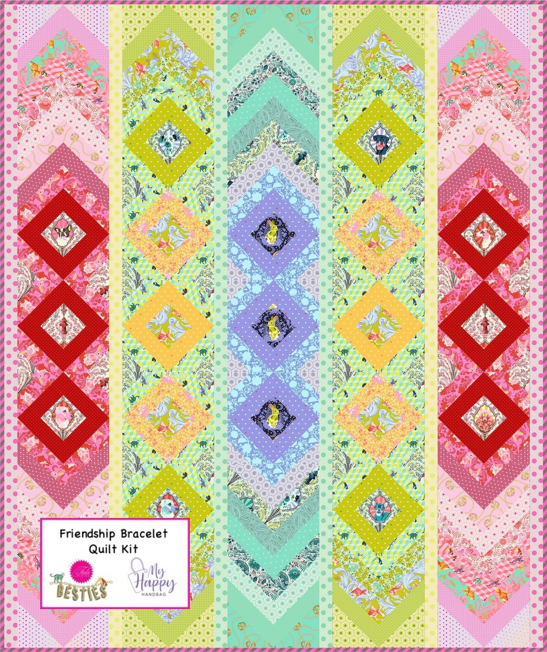 Tula Pink Besties Friendship Bracelet Quilt Kit OCTOBER - Etsy