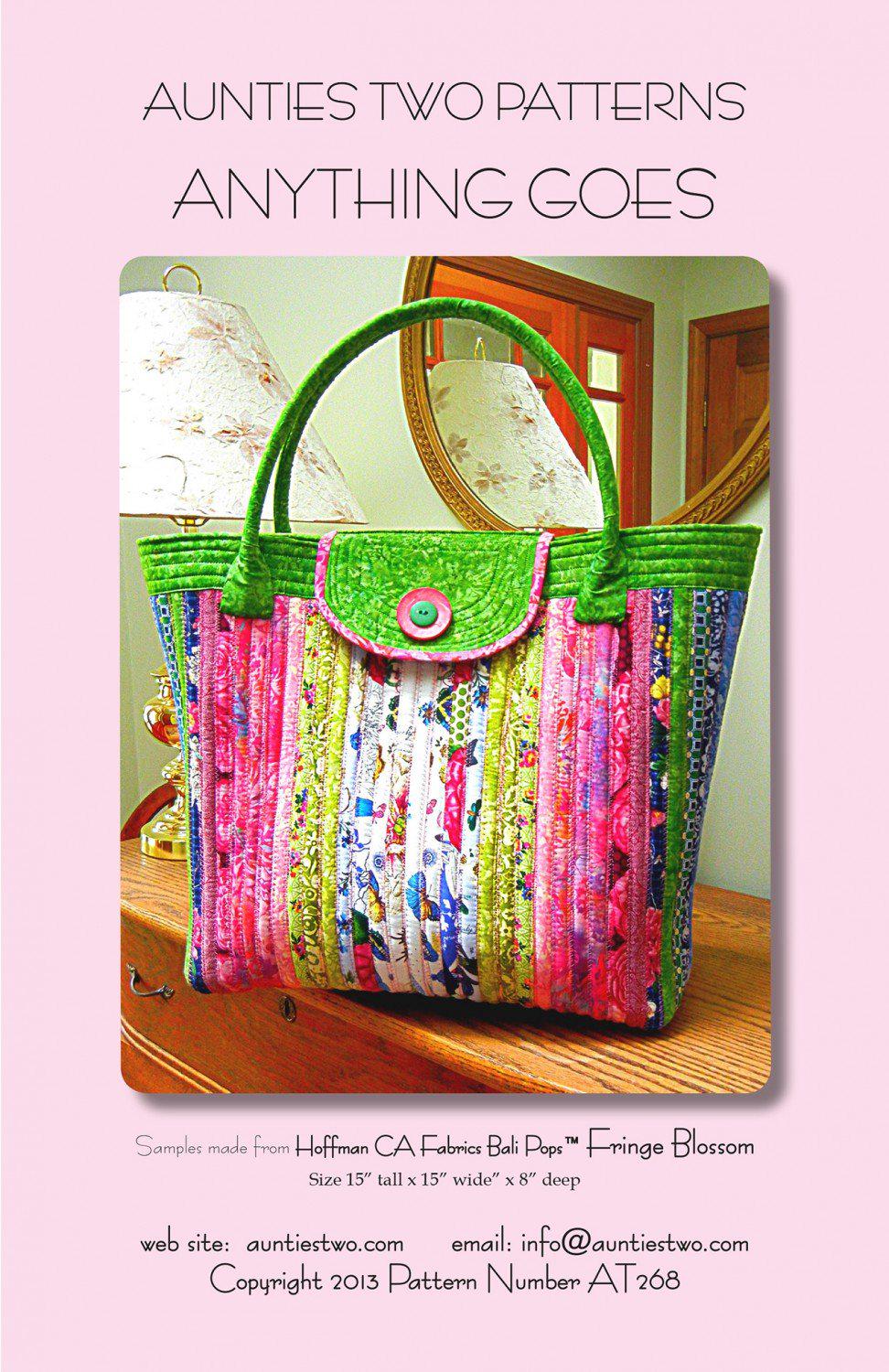 Aunties Two- Anything Goes Bag Pattern - Etsy
