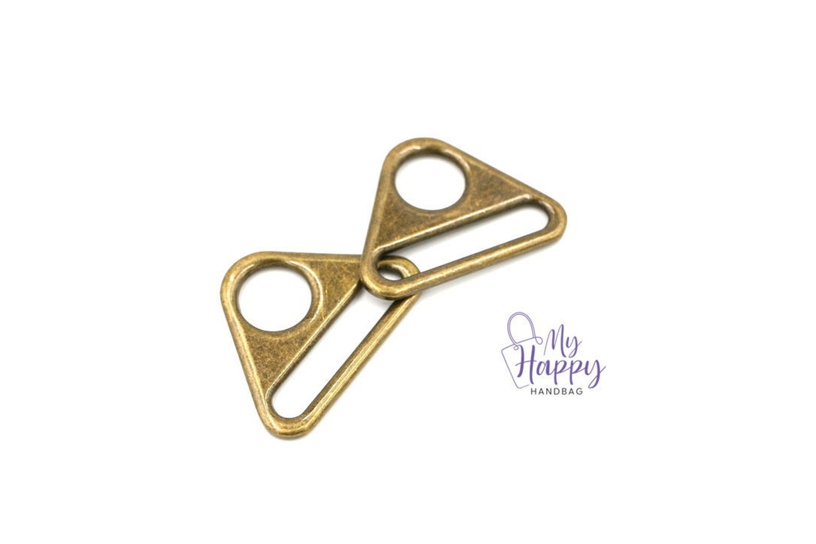Antique Brass 1 1/2" -38mm Triangle Ring Hardware for Bags and Crafts ...
